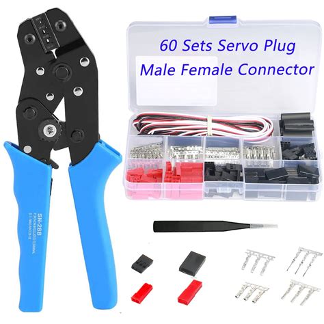 60 Sets Jst Servo Connector Kits Plug Male Female Crimp Pin Cable With Sn 28b Dupont
