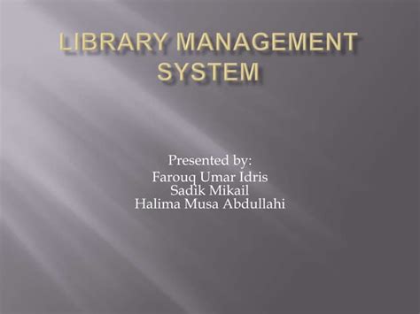 A Mini Project On Designing A Database For Library Management System