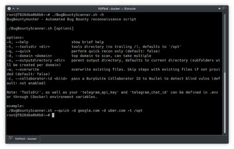 bugbountyscanner a bash script and docker image for bug bounty reconnaissance script