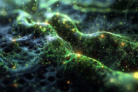 Neural Networks Glowing Green And Interconnected Generative Ai Stock Illustration Illustration