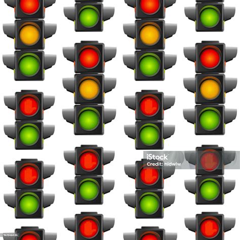 현실적인 상세한 3d도로 신호등 원활한 패턴 배경 벡터 교통신호등에 대한 스톡 벡터 아트 및 기타 이미지 교통신호등 0명 개념 Istock