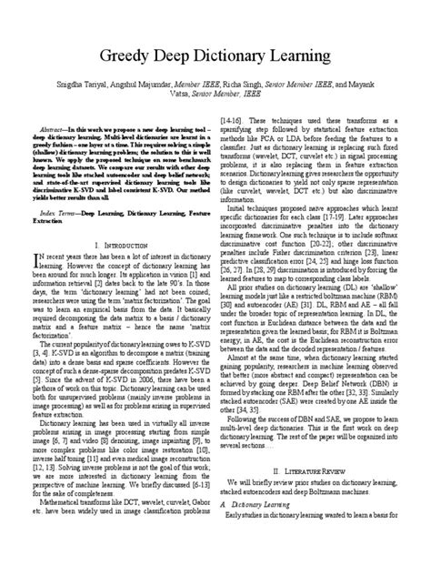 Deep Dictionary Learning 2016 Pdf Cybernetics Applied Mathematics