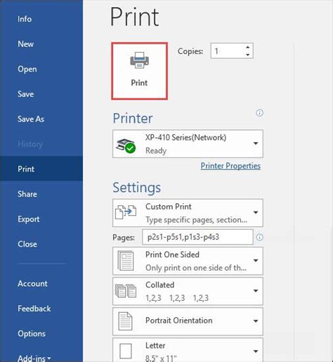 How To Print A Range Of Pages In A Multi Section Word Document