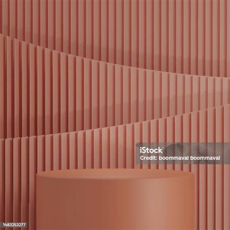 3d 진정 산호 연단 또는 포장 프리젠테이션 및 화장품을 위한 무대 추상적인 곡선과 그림자 배경이 있는 모형 제품 장면 3d 렌더링 0명에 대한 스톡 사진 및 기타 이미지