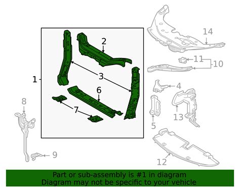 2016 2020 Toyota Mirai Radiator Support 53205 62010 Sparks Parts
