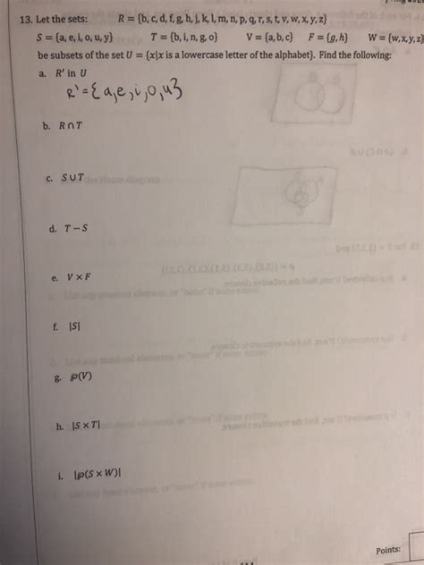 Solved Let The Sets R B C D F G H J K L M Chegg