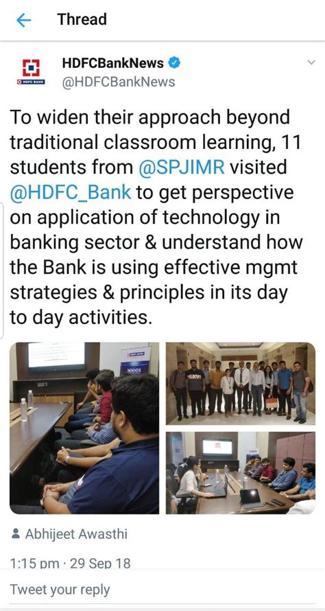 Spjimrfmb Spjimrs Fmb 24 Service Batch Visit Hdfc