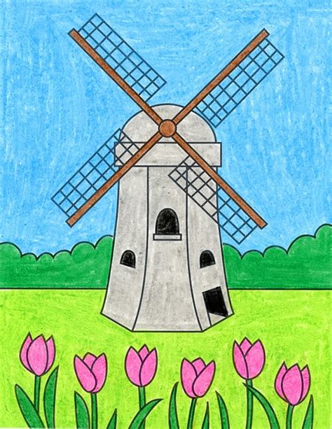 Western Windmill Coloring Page