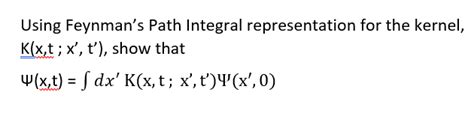 Solved Using Feynmans Path Integral Representation For The