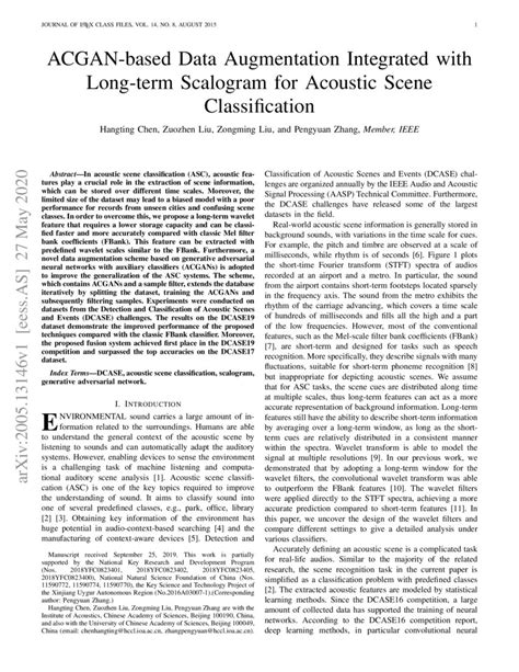 Acgan Based Data Augmentation Integrated With Long Term Scalogram For Acoustic Scene