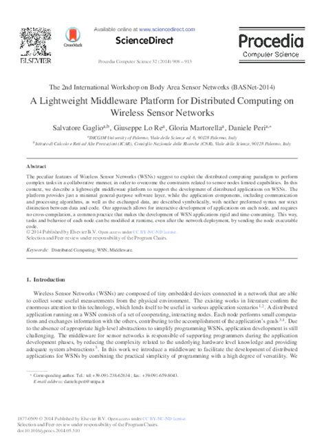 pdf a lightweight middleware platform for distributed computing on