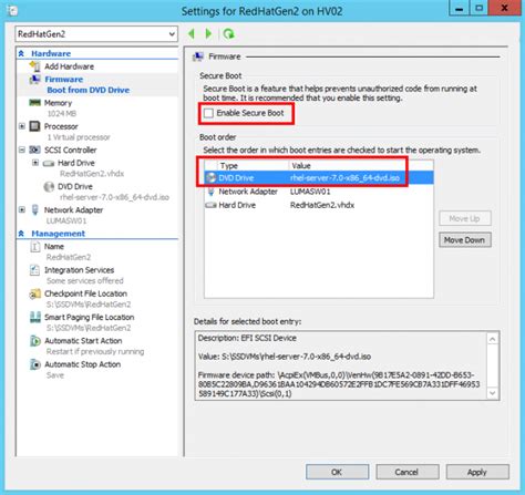 running redhat enterprise linux 7 in a generation 2 vm on hyper v vniklas cloud and automation