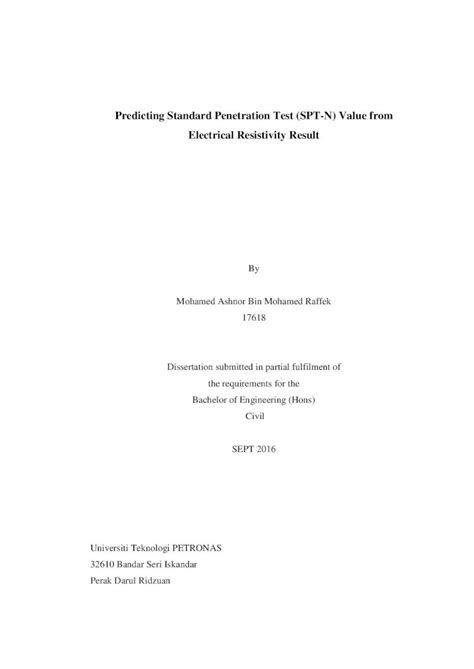 Pdf Predicting Standard Penetration Test Spt N Value From My1786411