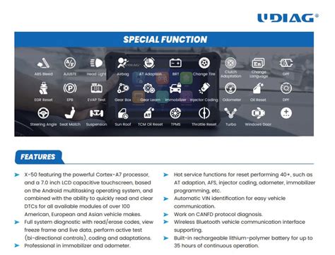 Udiag Diagnostic Obd1 Obd2 Multi System Scan Tool [x50 N Z Pro] N Z Version Bt