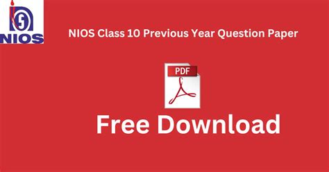 Nios Class 10 Previous Year Question Paper With Solution Pdf Download
