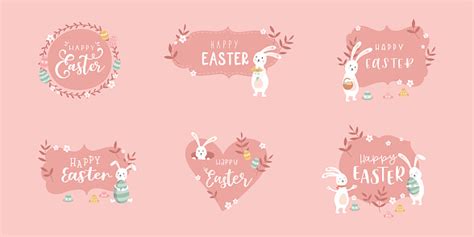 귀여운 부활절 디자인 창조적 인 타이포그래피와 사랑스러운 장식 손으로 그린 부활절 달걀 낙서 꽃과 장식 배너 카드 벽지 초대에 적합 벡터 디자인 부활제에 대한 스톡 벡터