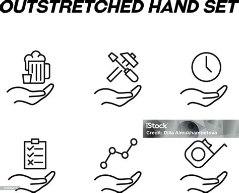 상점 상점 웹 사이트를위한 평면 스타일의 흑백 표지판 편집 가능한 스트로크 맥주 빌더 도구 시계 거래 진행률 손으로 테이프를