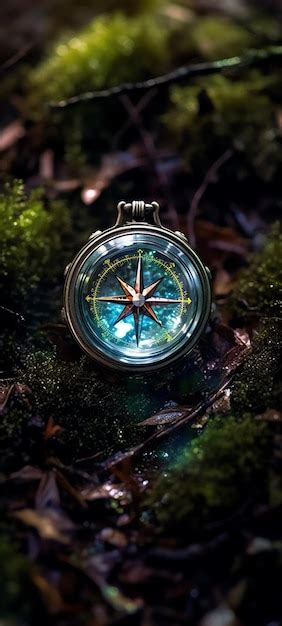 Premium Photo A Compass On The Ground