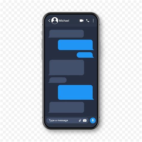 Premium Vector Realistic Smartphone With Messaging App Blank Sms Text