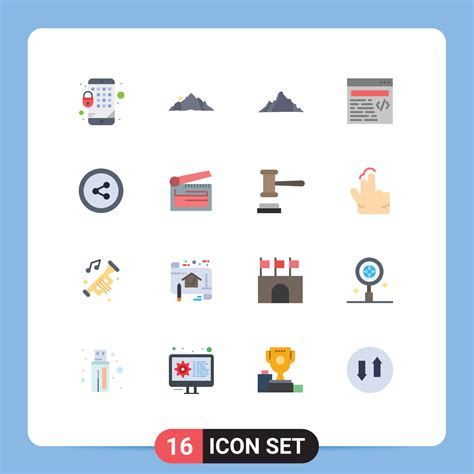 16 Universal Flat Colors Set For Web And Mobile Applications Clapperboard Clapboard Web Board