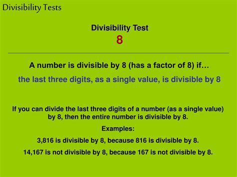 Ppt Divisibility Tests Powerpoint Presentation Free Download Id5012677