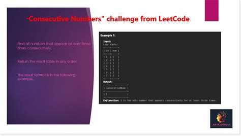 how to solve the consecutive numbers challenge from leetcode nikhilkumar basude posted on the