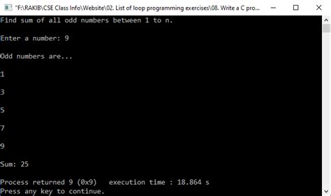 See System Code 08 Write A C Program To Find Sum Of All Odd Numbers