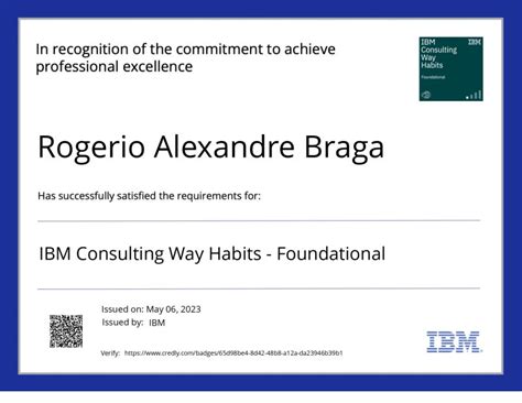 Gostaria De Compartilhar Minha Certificação Ibm Consulting Way Habits Foundational Da Empresa