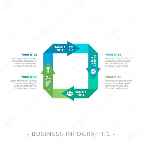 modelo de gráfico de processo de quatro etapas imagem vetorial de