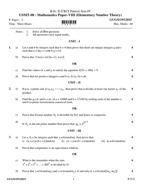 year b sc ii cbcs pattern sem iv subject usmt 08 mathematics