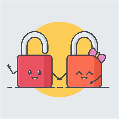 Set Of Cute Padlock With Flat Design Character 5129830 Vector Art At Vecteezy