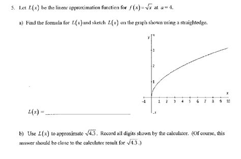 solved 5 let l x be the linear approximation function for