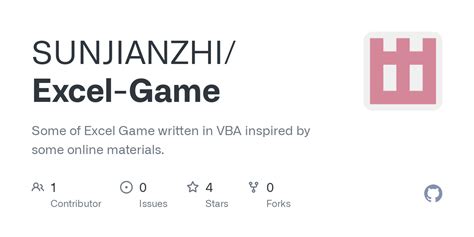 Github Sunjianzhiexcel Game Some Of Excel Game Written In Vba Inspired By Some Online Materials