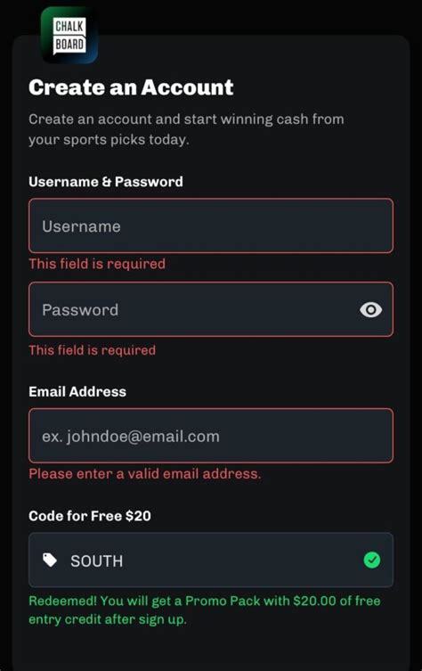 Chalkboard Promo Code South For 100 Match November 2025