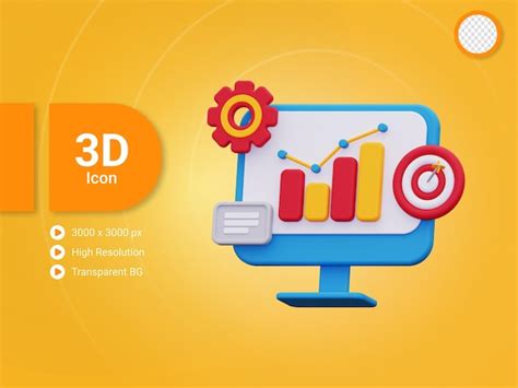 Premium Psd 3d Seo Monitoring Icon