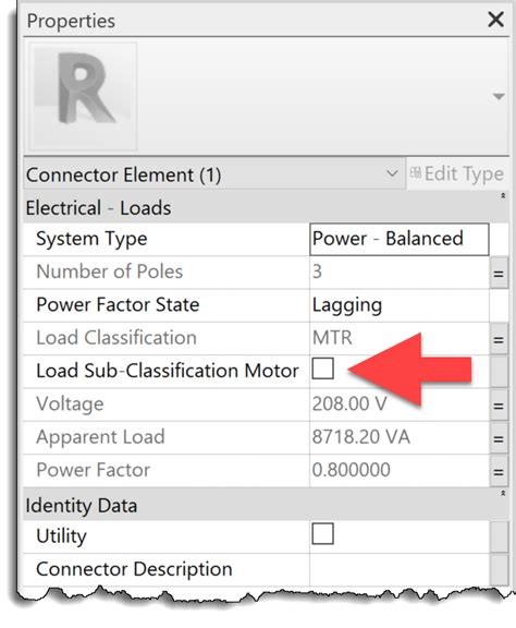 Bim Chapters Revit Electrical Feature Load Sub Classification Motor