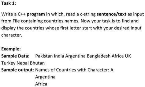 Solved Task 1 Write A C Program In Whichread A C String Sentence