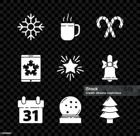 설정 눈송이 커피 컵 줄무늬 크리스마스 사탕 지팡이 달력 눈 지구 떨어진 눈 나무 스마트 폰 눈송이와 스타 아이콘에 벡터 12월에 대한 스톡 벡터 아트 및 기타 이미지