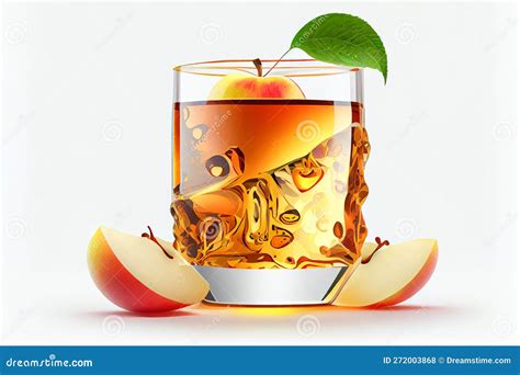 Glass Of Apple Juice With Apple Generative Ai Generative Ai Stock Illustration Illustration