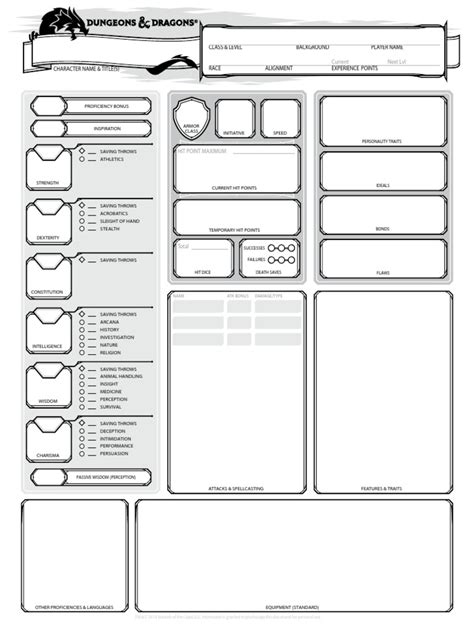 Custom Dnd 5e Character Sheet Printable Images And Photos Finder
