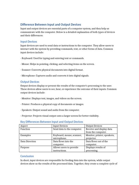 Difference Between Input And Output Devices Pdf