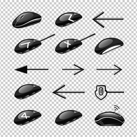 Computer Mouse Click Cursor Arrow Icon Set And Loading Icon On White