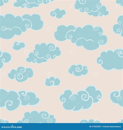 Cloudy Seamless Pattern Stock Vector Illustration Of Vector 57560302