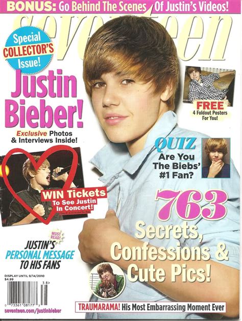 Seventeen Justin Bieber Special Collectors Issue 2010 Justin Bieber