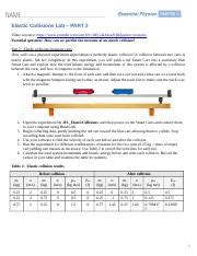 Elastic Collisions Lab PART2 Docx Elastic Collisions Lab PART 2 Video Resource Course Hero
