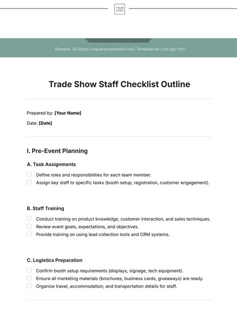 Trade Show Planning Checklist Template Horizon Download Printable Pdf Confopay