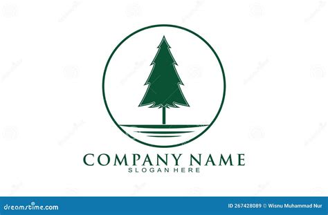Elegant Spruce Symbol Logo Vector Stock Vector Illustration Of Garden Summer 267428089