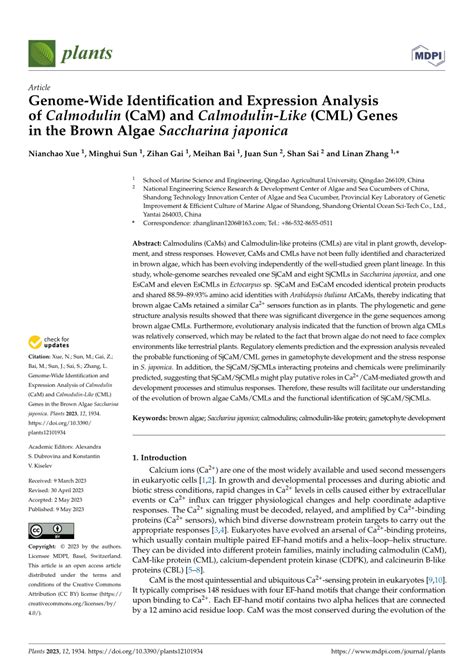 Pdf Genome Wide Identification And Expression Analysis Of Calmodulin Cam And Calmodulin Like