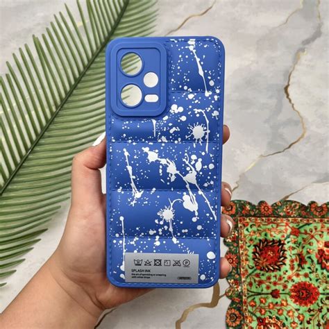 قاب گوشی Poco X5 Redmi Note 12 5g شیائومی پافری محافظ لنز دار طرح آبرنگی اسپرت آبی کد 43789