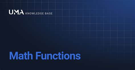 Math Functions Uma Knowledgebase